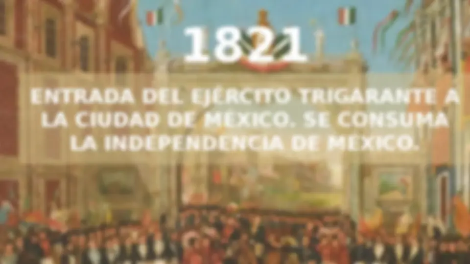 Independencia de México 1808-1821 | Diapositivas de Historia | Docsity