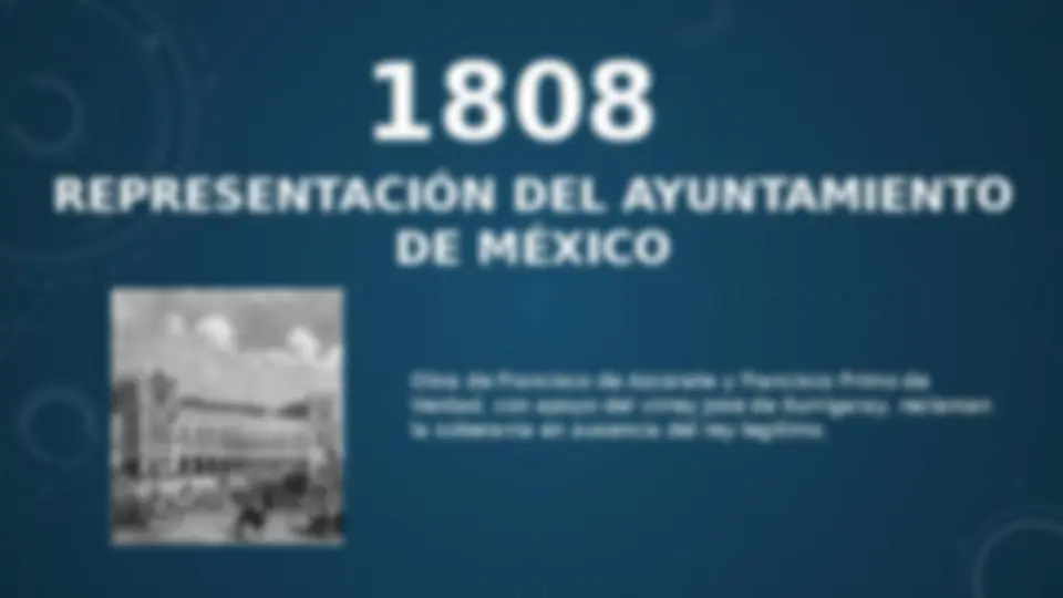 Independencia de México 1808-1821 | Diapositivas de Historia | Docsity