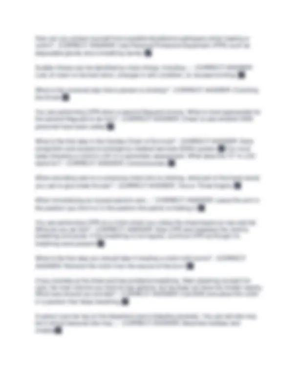 Red Cross Lifeguarding & CPR Practice Test | Exams Nursing | Docsity