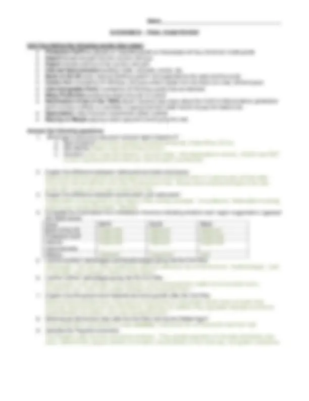 ECONOMICS – FINAL EXAM STUDY GUIDE | Assignments Economics | Docsity