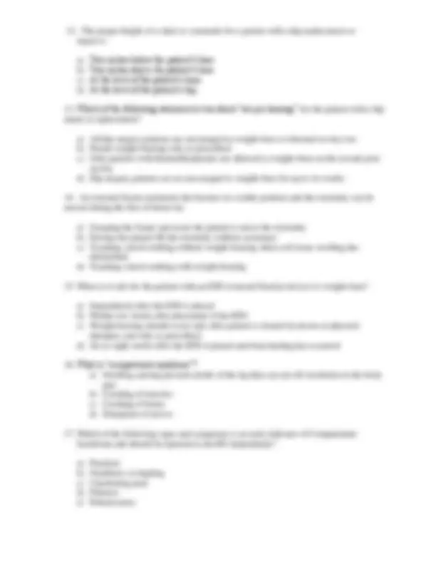 Orthopedic Nursing Quiz | Quizzes Nursing | Docsity