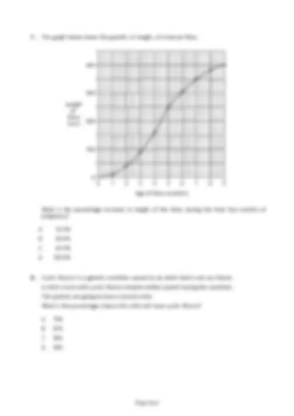 Human Biology - Questions | Quizzes Human Biology | Docsity