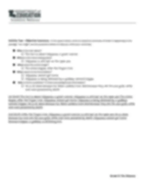 The Odyssey Book One Handout The Features of an Epic | Study notes ...