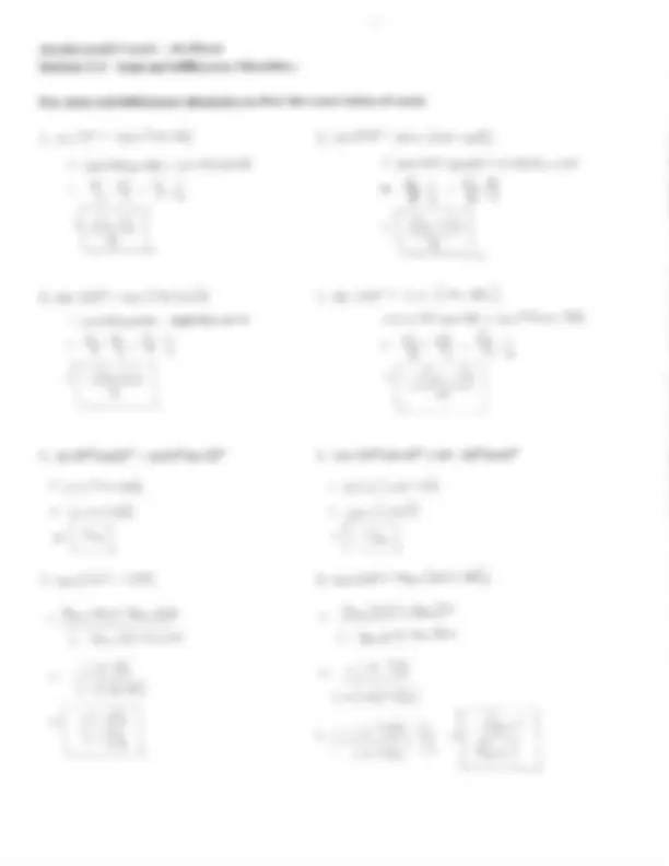 Accelerated Precalculus: Sum and Difference Identities | Summaries Pre-Calculus | Docsity