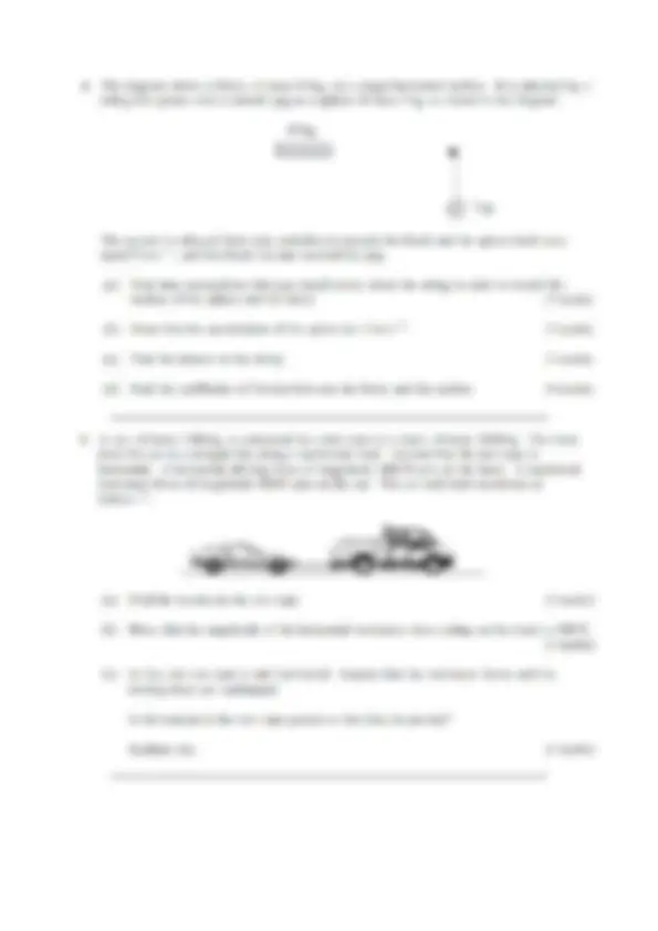 Mechanics 1 Newtons Laws Questions | Exams Mechanics | Docsity