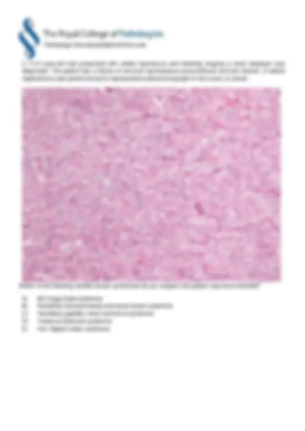 FRCPath Part 1 in Histopathology Sample MCQ and EMQs | Lecture notes ...