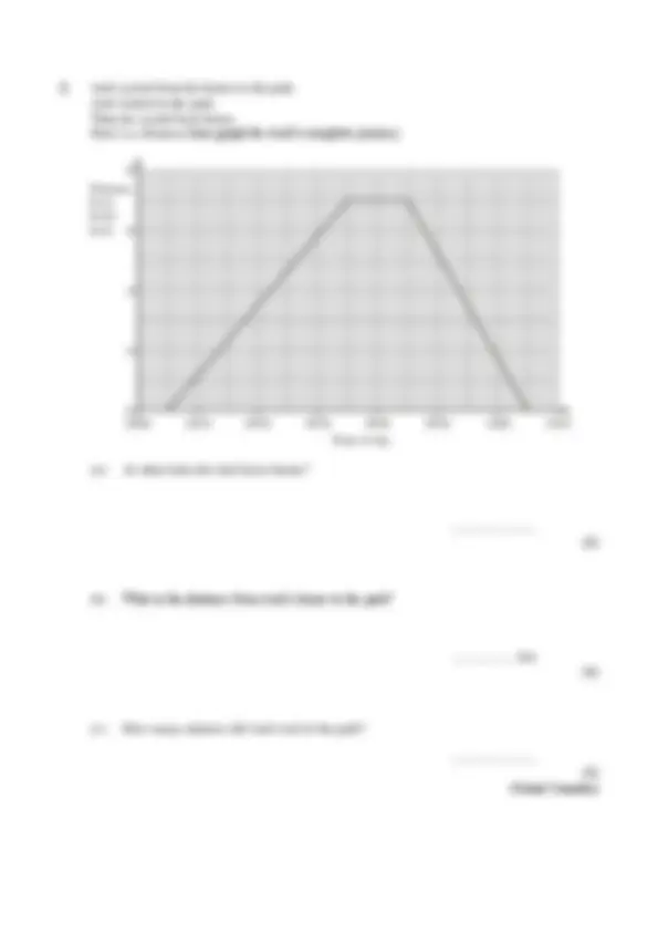 DISTANCE TIME GRAPHS | Study notes Mathematics | Docsity