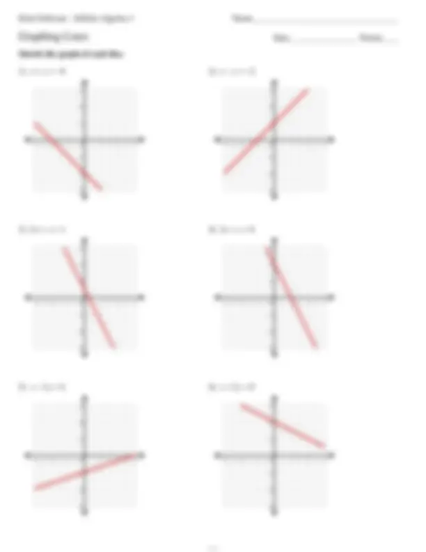 Graphing Lines SF | Lecture notes Algebra | Docsity