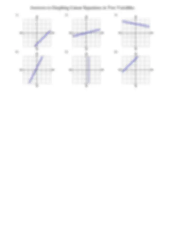 Graphing Linear Equations in Two Variables | Exercises Algebra | Docsity