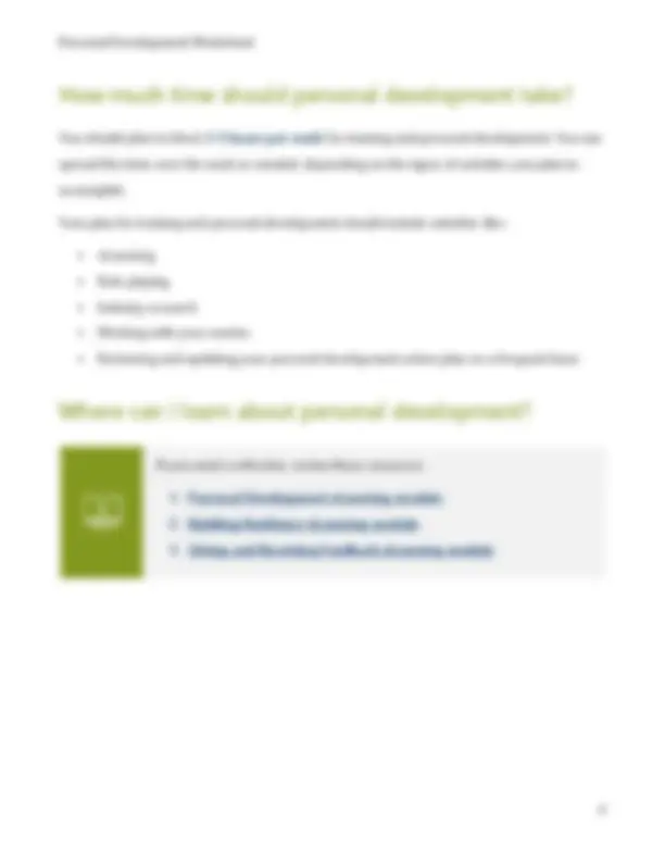 Personal Growth and Development Worksheet | Assignments Art | Docsity