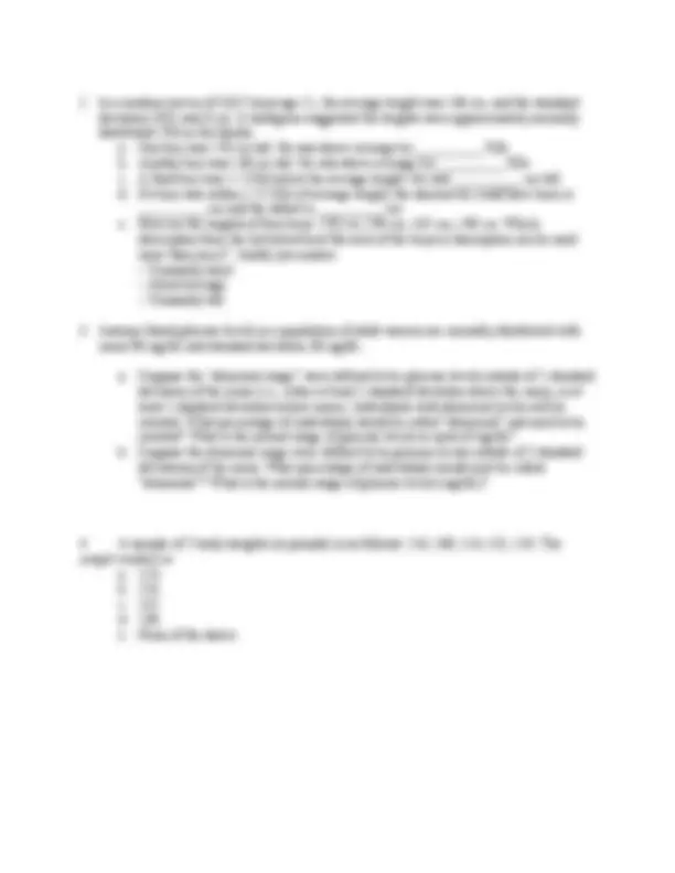 PRACTICE PROBLEMS FOR BIOSTATISTICS | Study notes Biostatistics | Docsity