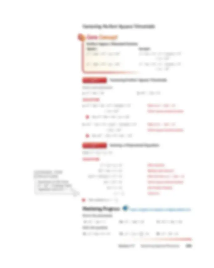 7.7 Factoring Special Products | Exercises Reasoning | Docsity