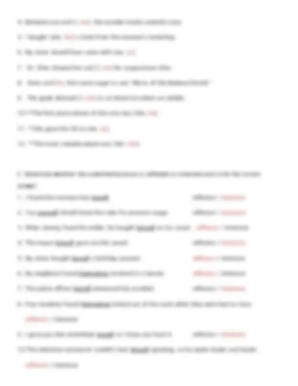 Pronoun Review Quiz #1 2015 KEY | Study notes Art | Docsity