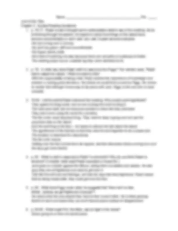 Lord of the Flies Chapter 5: Guided Reading Questions | Study notes ...