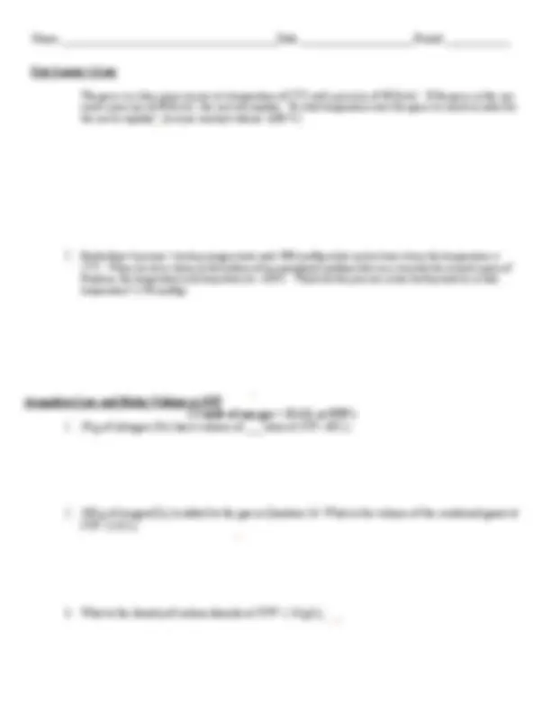 Gas Laws Worksheet answer key | Summaries Law | Docsity
