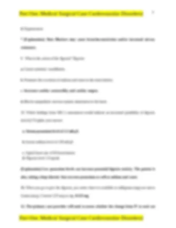 Part One: Medical Surgical Case Cardiovascular Disorders) | Study ...