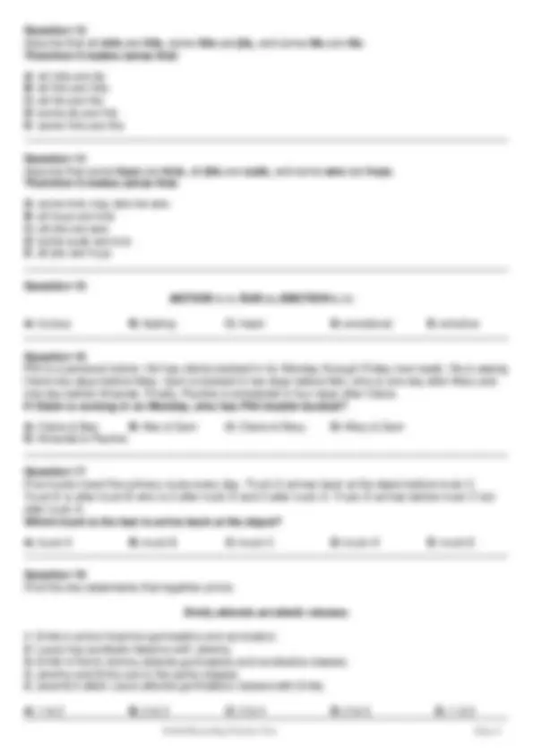 VERBAL REASONING PRACTICE TEST | Study notes Reasoning | Docsity