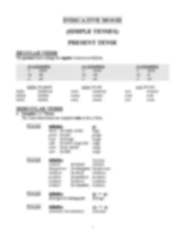 Spanish Verbs and Essential Grammar Review | Exams Spanish | Docsity