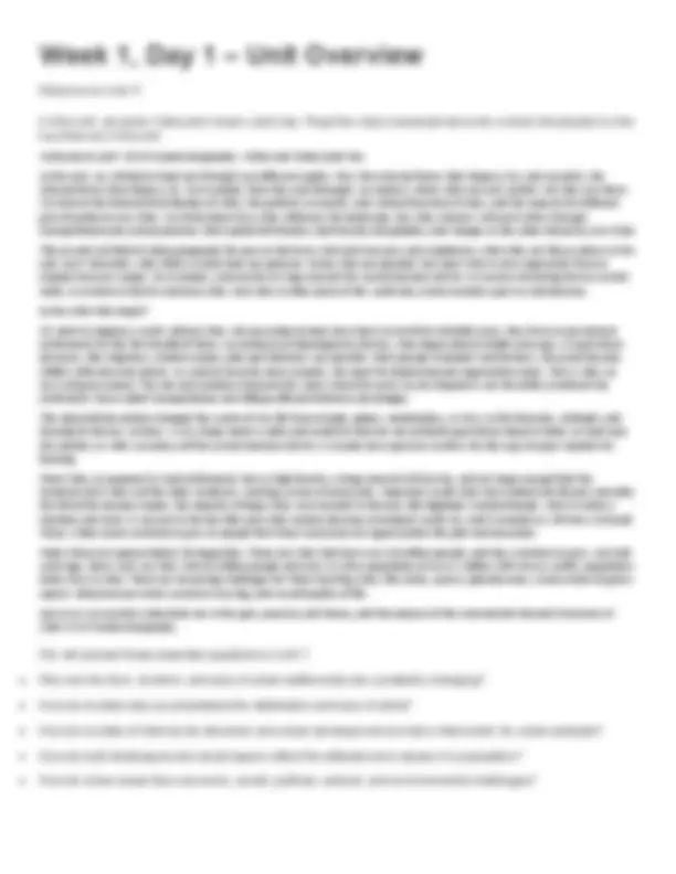 AP Human Geography Unit 7 | Exercises Human Geography | Docsity
