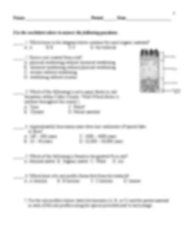 Soil Formation Worksheet: Understanding Soil Composition and ...