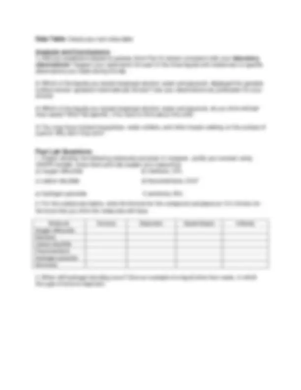 Exploring Intermolecular Forces Lab | Slides Acting | Docsity