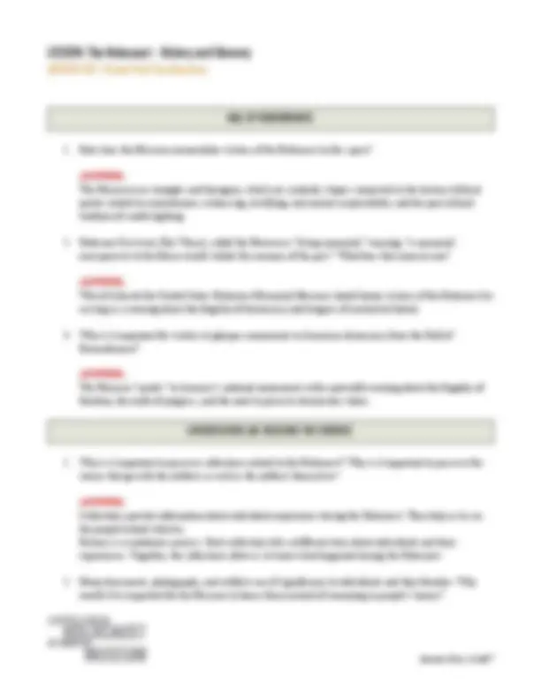 The Holocaust: History and Memory Worksheet Answer Key | Summaries ...