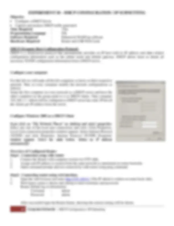 LAB MANUAL FOR COMPUTER NETWORKS | Lab Reports Computer Networks | Docsity