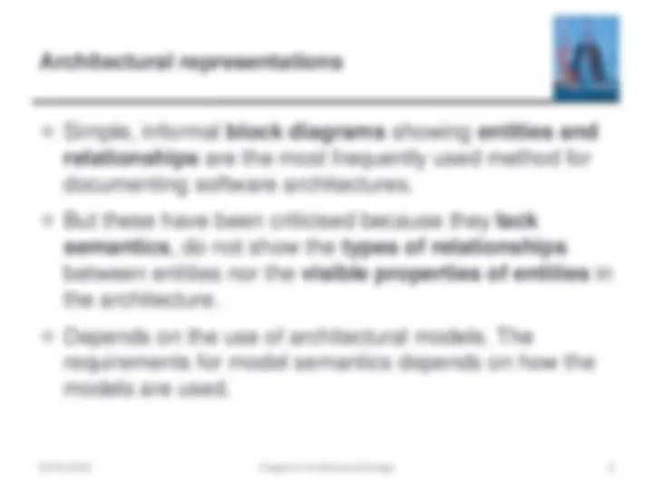 ARCHITECTURAL DESIGN IN SOFWATRE ENG | Slides Software Engineering | Docsity