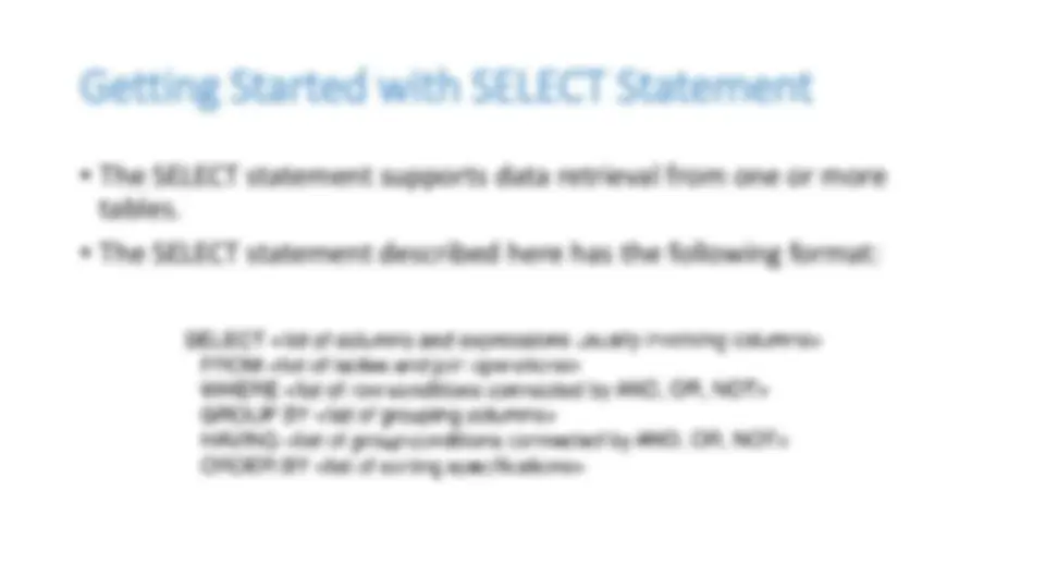Query Formulation With Sql Slides Database Management Systems Dbms Docsity