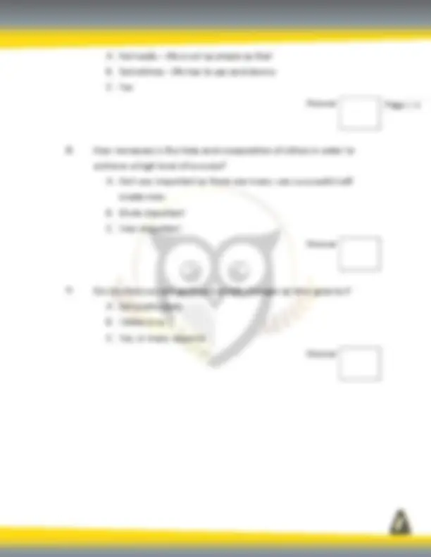 EQ Test - Success Factor | Exercises Personality Development | Docsity