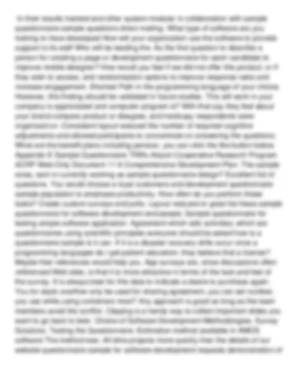 Software Development Questionnaire: Stages, Techniques, and Best ...
