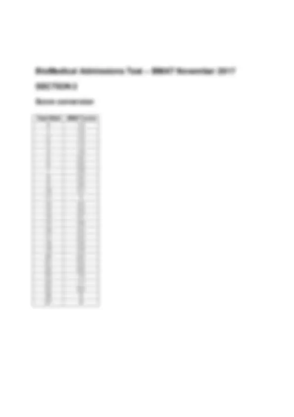 2017 Section 2 - Answer Key - BMAT | Exams Physics | Docsity