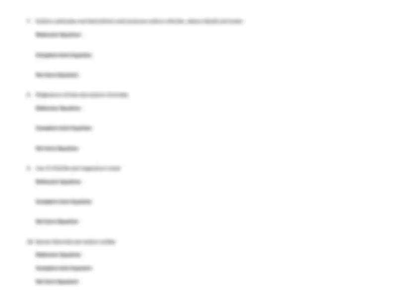 Net Ionic Equation Worksheet: Honors Chemistry | Study notes Chemistry ...