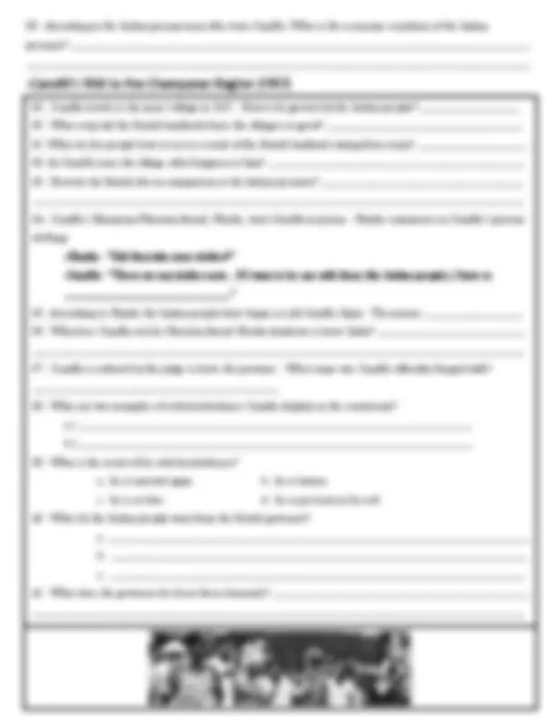 Gandhi: Movie Sheet | Lecture notes English | Docsity