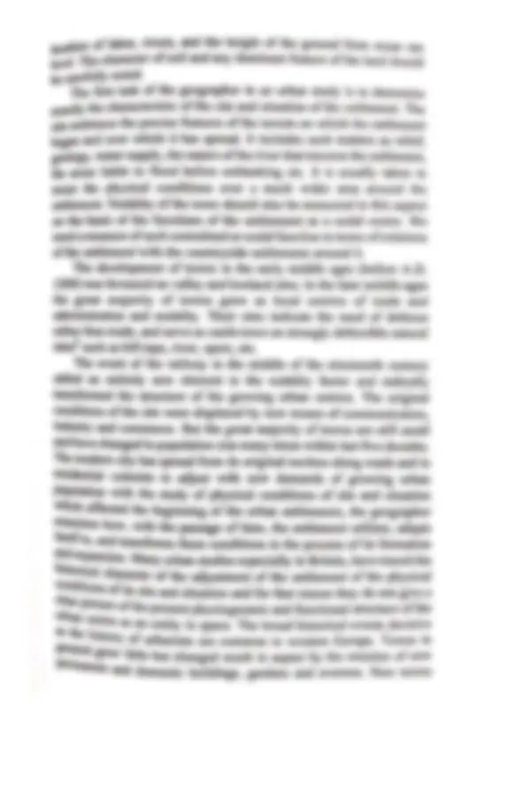 Site and Situation Factors in Settlement Geography | Lecture notes ...