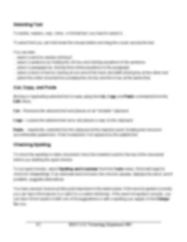 The Word Workspace | Lecture notes Technology | Docsity