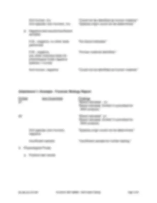 Forensic Biology Report Wording | Lecture notes Biology | Docsity