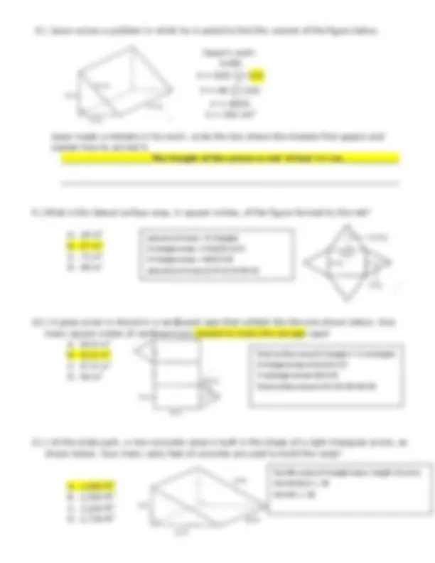Unit 8 TEST REVIEW – Math 7 PreAP | Study notes Mathematics | Docsity