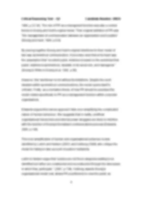 Grunig and Hunt's Two-Way Symmetrical Model of PR: Idealism and ...