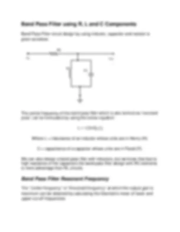 Passive Band Pass RC Filter | Study Guides, Projects, Research Design ...