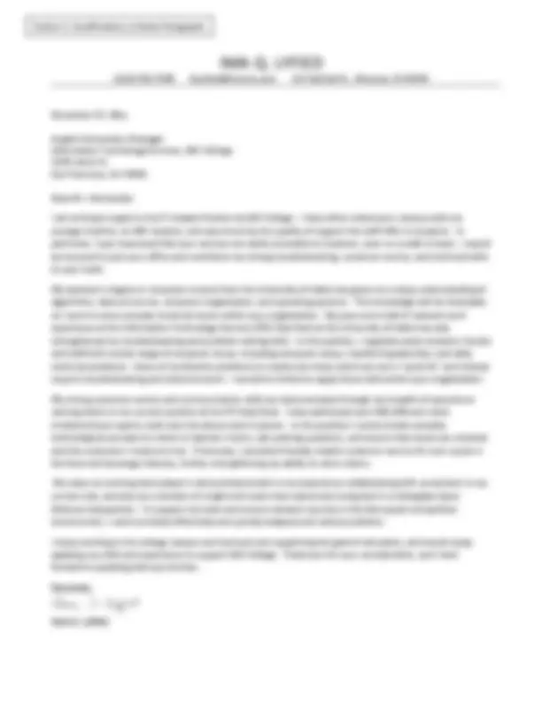 Writing a Letter of Qualification | Study notes Computer science | Docsity