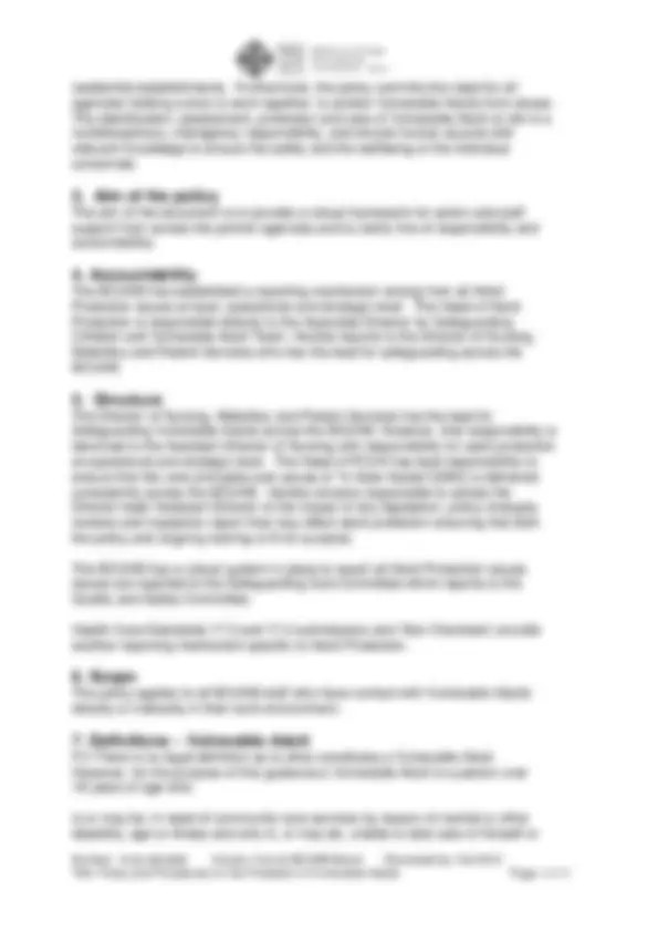 Policy and Procedures for the Protection of Vulnerable Adults | Lecture ...