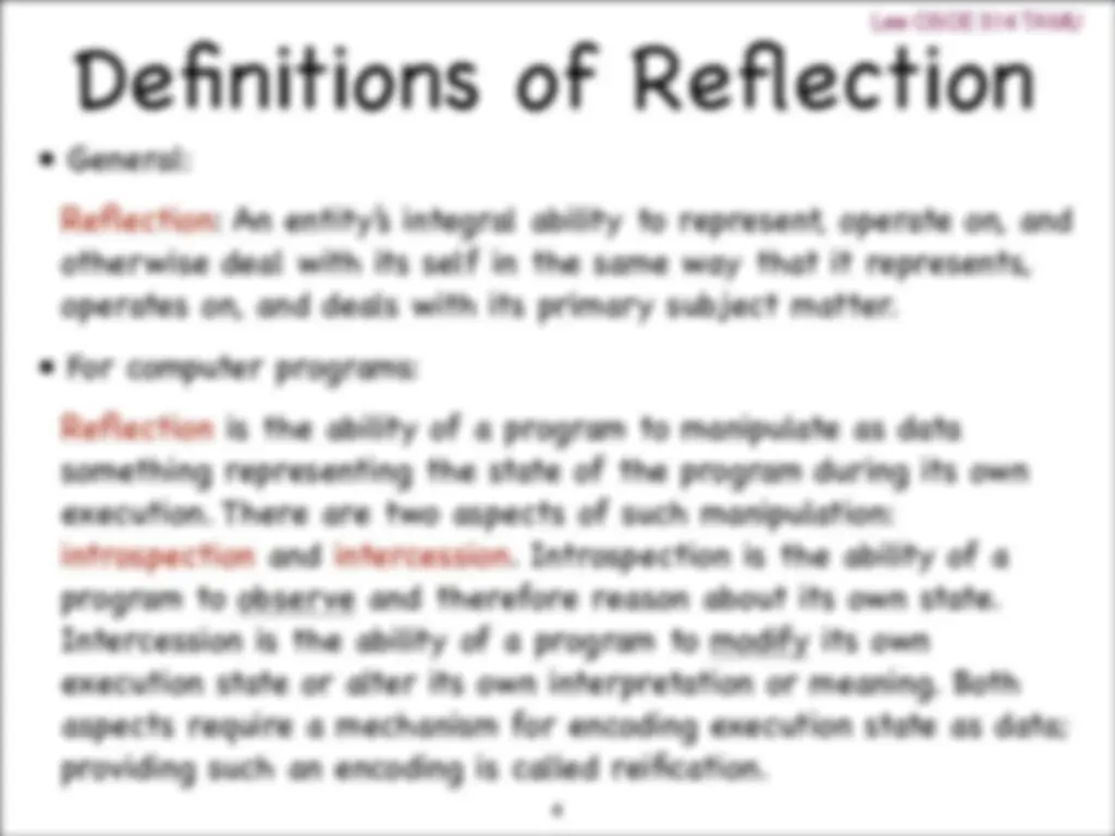 Csce 314 Programming Languages Reflection Summaries Programming Languages Docsity