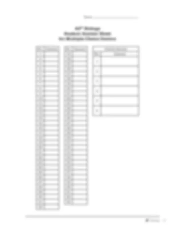 AP biology full length practice exam | Exams Biology | Docsity