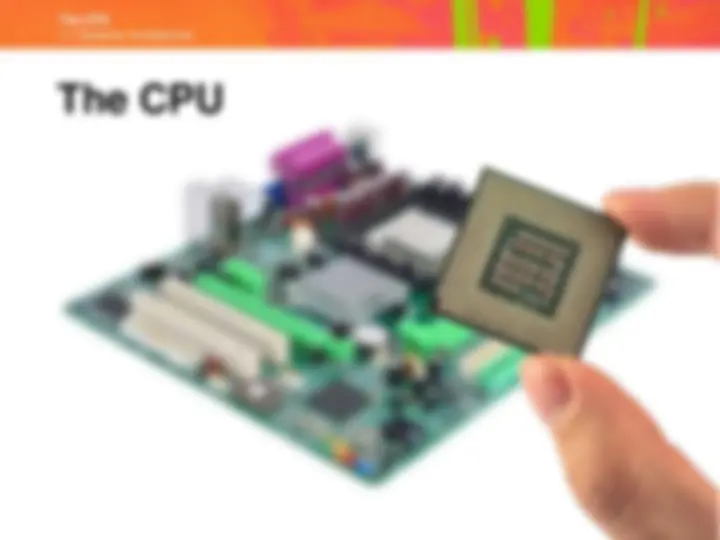 1 1 Systems Architecture The Cpu Slides Computer Science Docsity