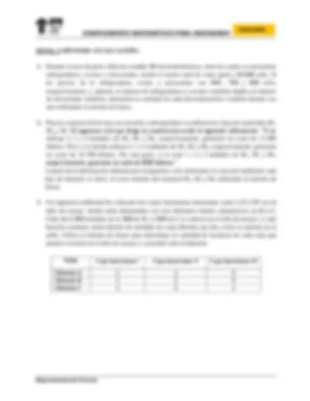 Complemento Matemático para Ingenieros | Ejercicios de Ingeniería Civil | Docsity