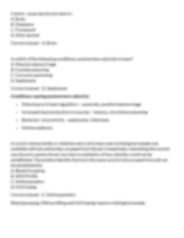 Forensic Medicine MCQs with explanation | Exams Forensics | Docsity