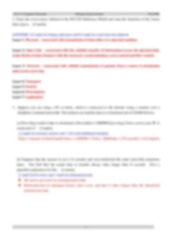 CS 413 Computer Networks Midterm Exam Solution - Fall 2005 | Exams Network Analysis | Docsity