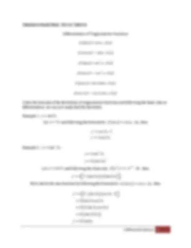 Derivatives of Transcendental Functions | Lecture notes Mathematics ...