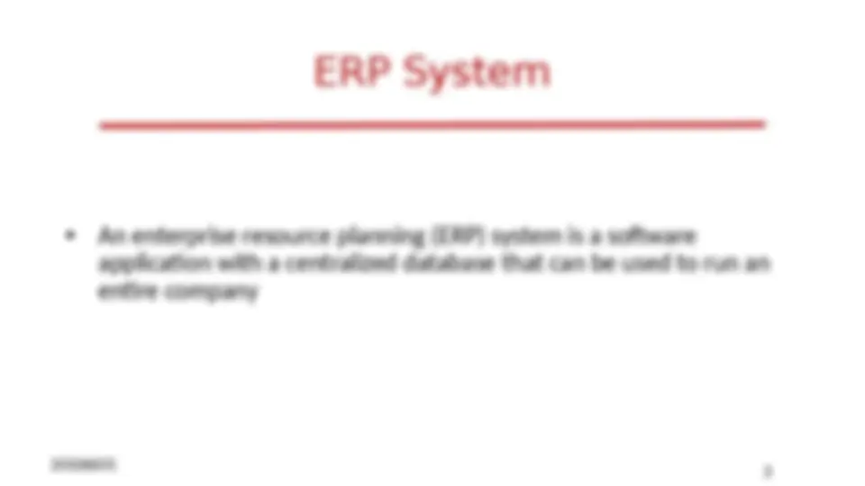 Enterprise Resource Planning | Study notes Computer Networks | Docsity